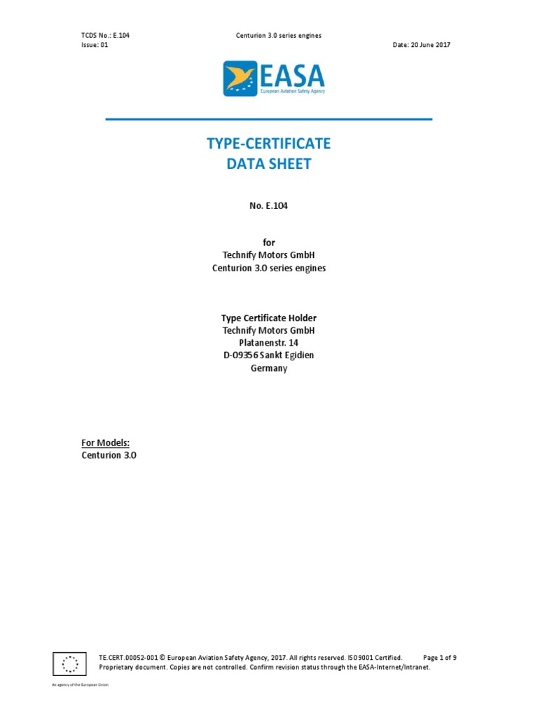 Continental CD300 TypeCertificate | PDF