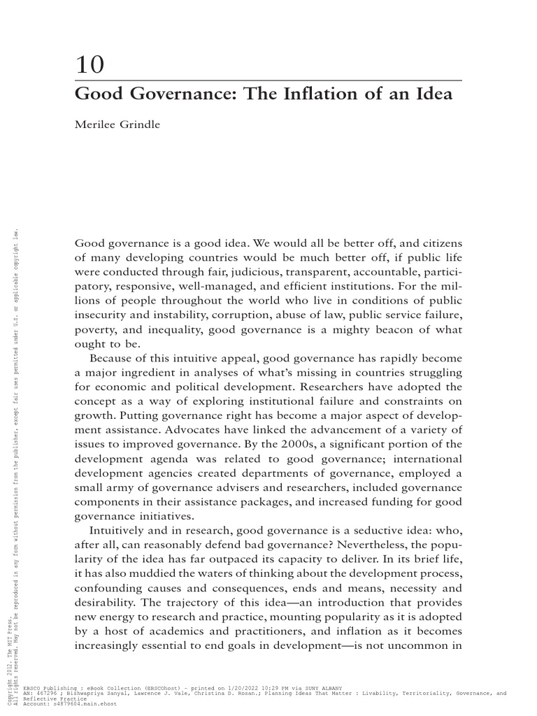 Grindle 2012 Good Governance | PDF