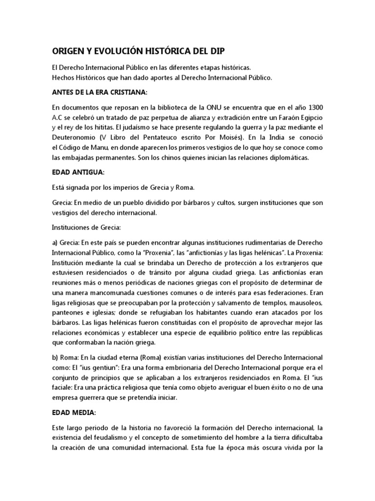 Breve Reseña Sobre El Origen y Evolución Del DIP | PDF