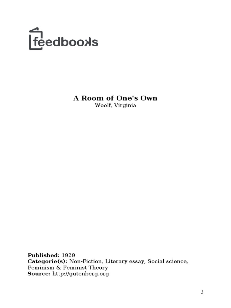 Women and Fiction in Woolf's Essay | PDF | Virginia Woolf | A Room Of ...