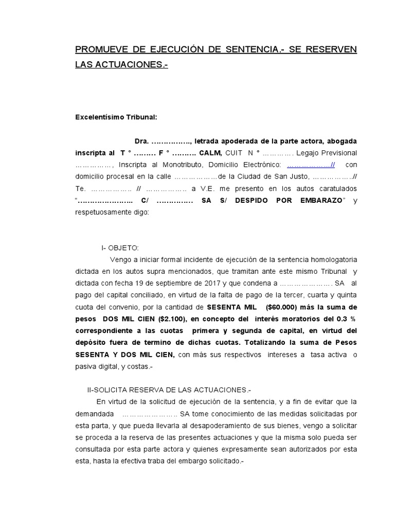 Ejecucion de Sentencia Laboral | Descargar gratis PDF | Bancos | Caso de ley