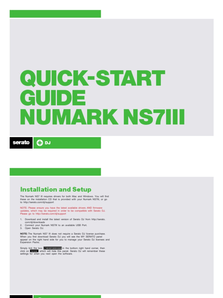 Numark NS7III QSG | PDF