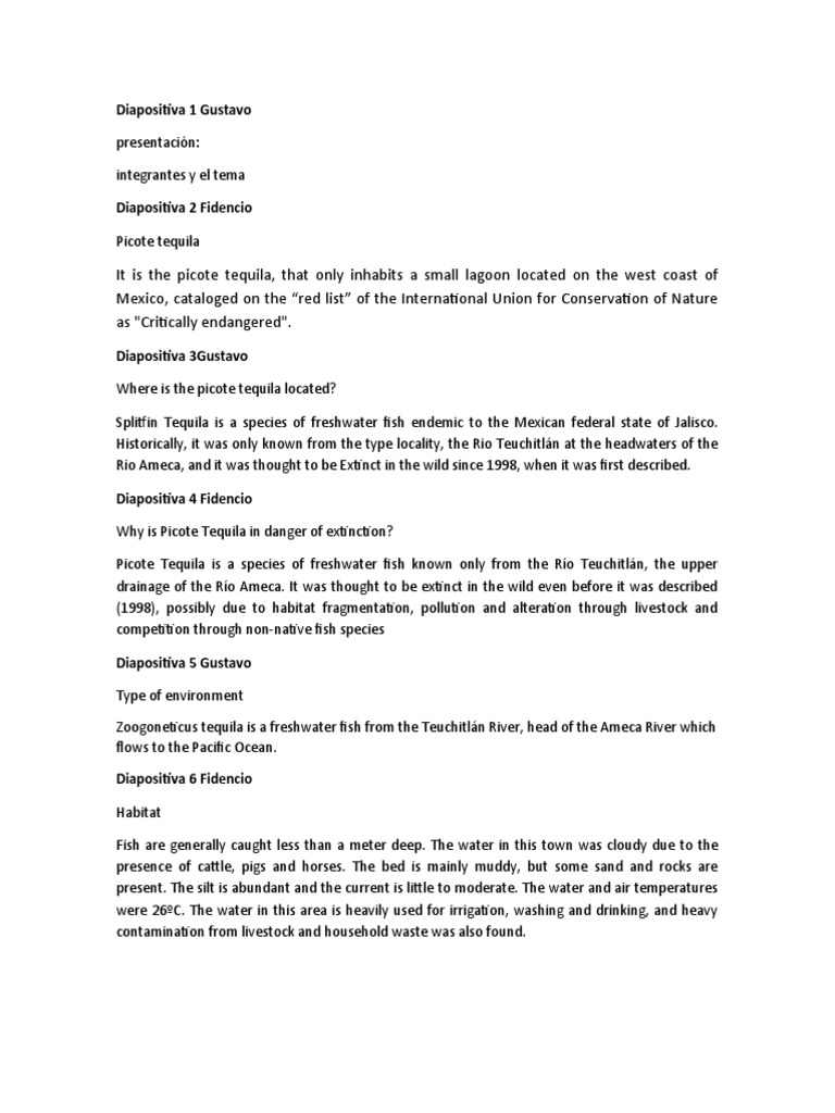 Diapositivas Picote Tequila | PDF