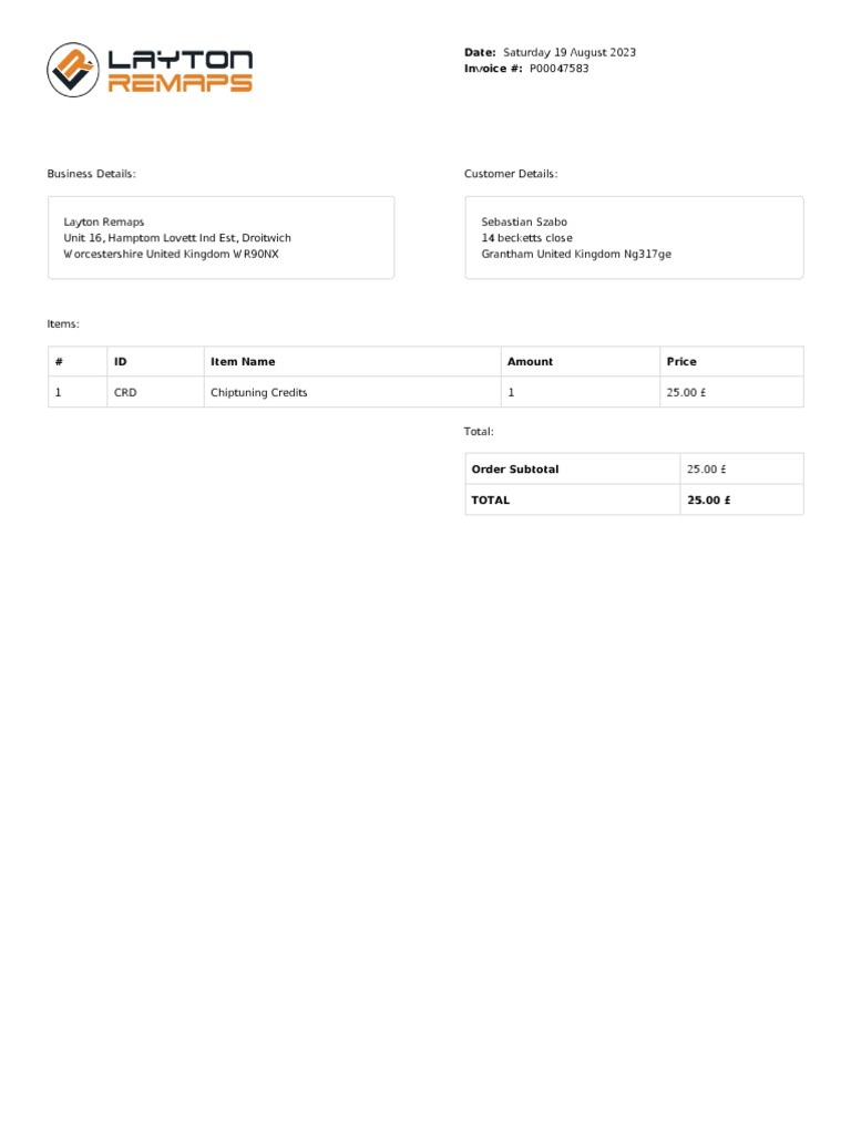 Invoice P00047583 | PDF