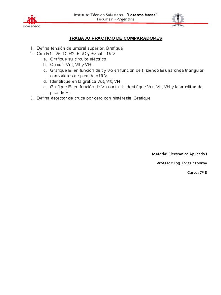 Trabajo Practico de Comparadores | PDF