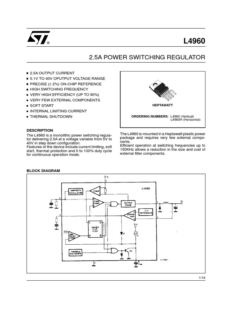 STMicroelectronics-L4960-datasheet (1) | PDF