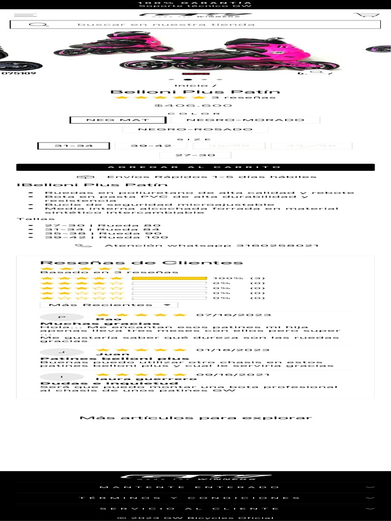 Belloni Plus Patín GW Bicycles | PDF