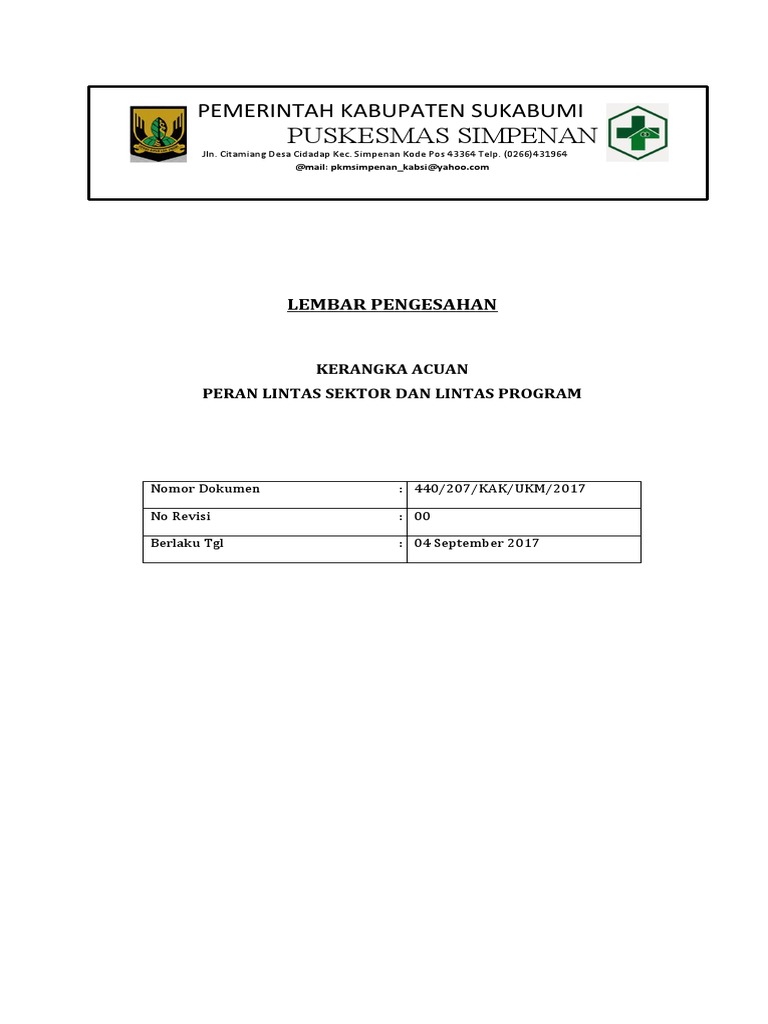 Kerangka Acuan Peran Lintas Program Dan Lintas Sektor | PDF Kerangka Acuan Peran Lintas Program Dan Lintas Sektor | PDF