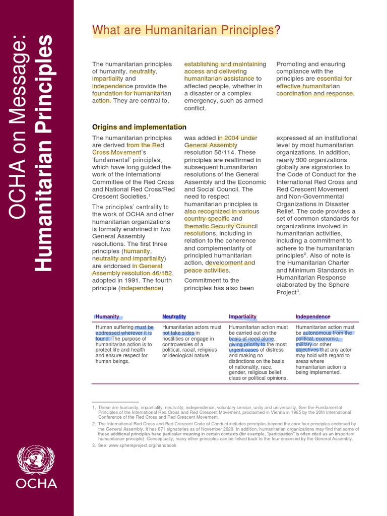 OOM - Humanitarian Principles - Eng | PDF | Aids | Ethical Principles