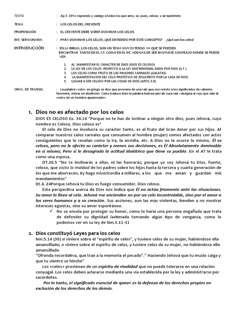 Los Celos Del Creyente rv1960 | PDF | Derecho | Religión y espiritualidad