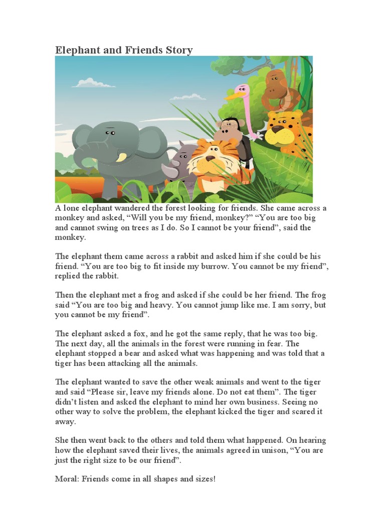 Elephant and Friends Story | PDF