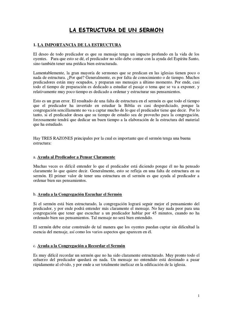 La Estructura de Un Sermon | PDF