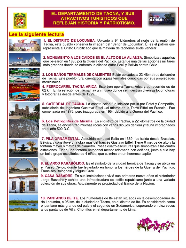 Lugares Turisticos de Tacna | PDF