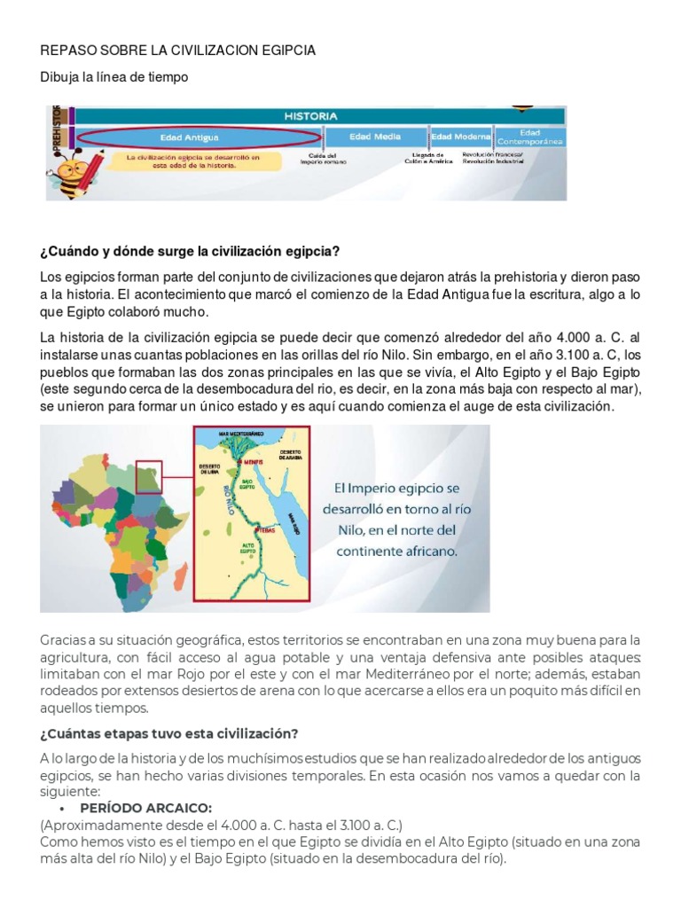 Repaso Sobre La Civilizacion Egipcia Ficha | PDF | Antiguo Egipto | Tebas
