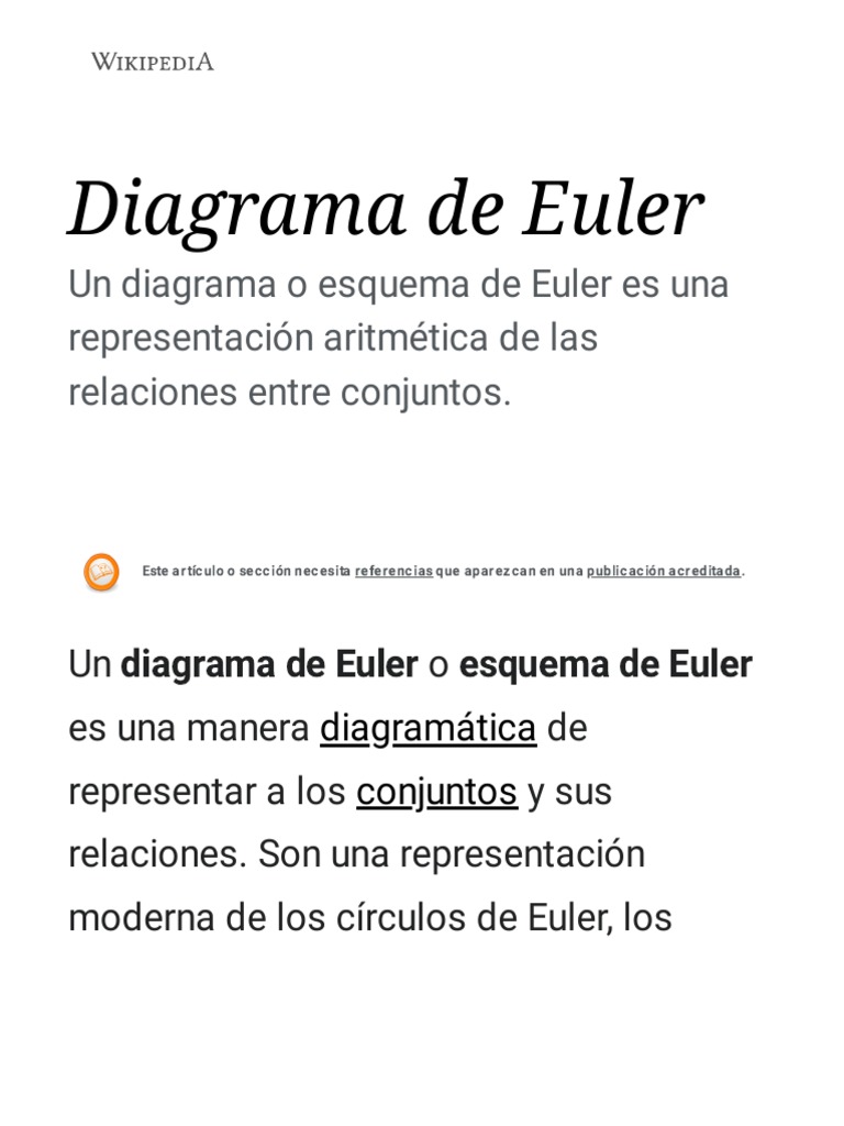 Diagrama de Euler - Wikipedia, La Enciclopedia Libre | PDF