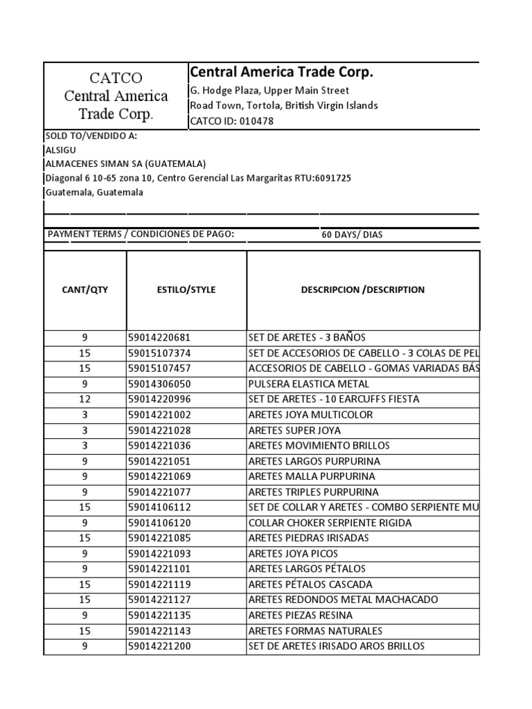 Central America Trade Corp | PDF