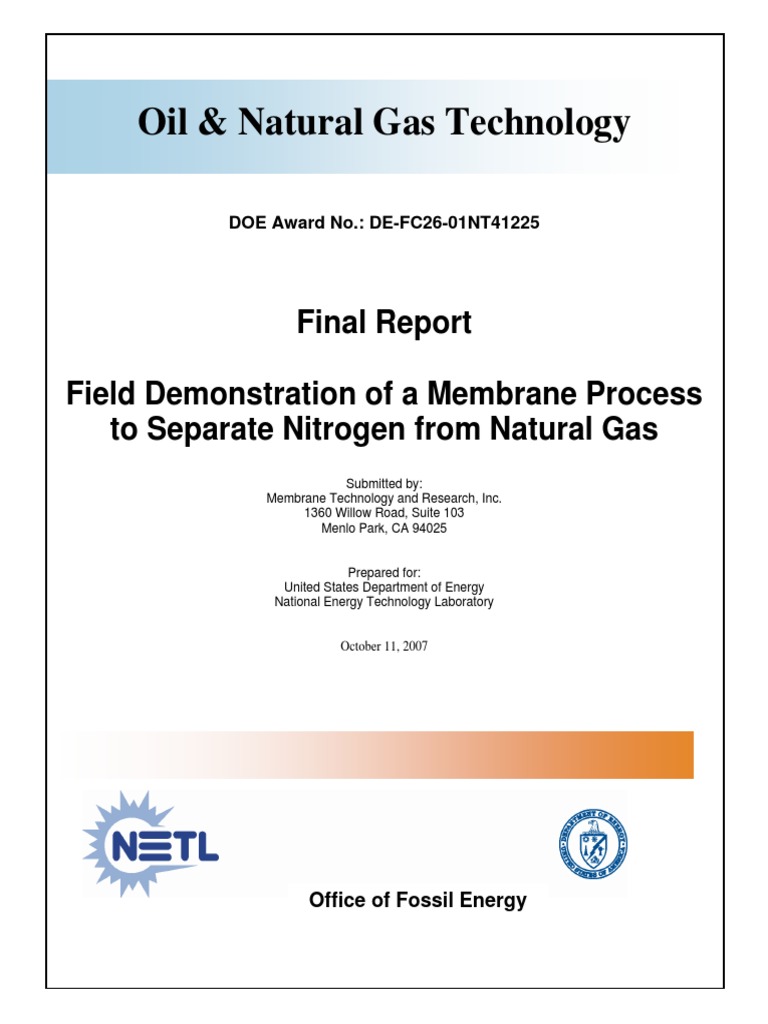 Field Demonstration of A Membrane Process - Oil and Gas Technology. | PDF