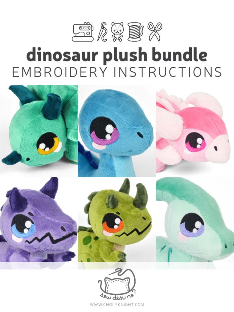 Dinosaur Plush Embroidery Guide | PDF