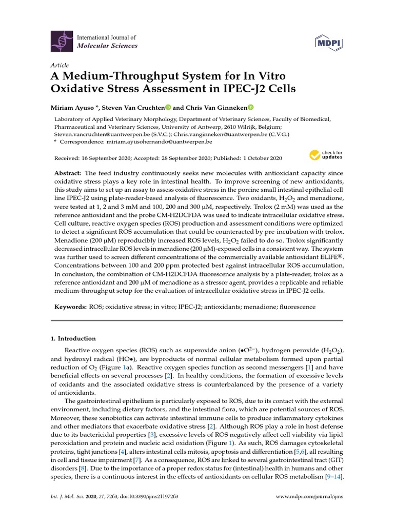 A Medium-Throughput System For in Vitro Oxidative Stress Assessment in ...