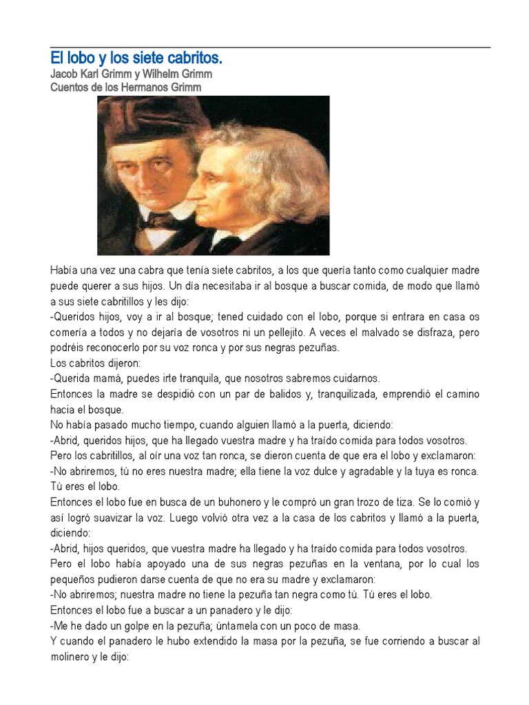 Los Siete Cabritos Y El Lobo Pdf