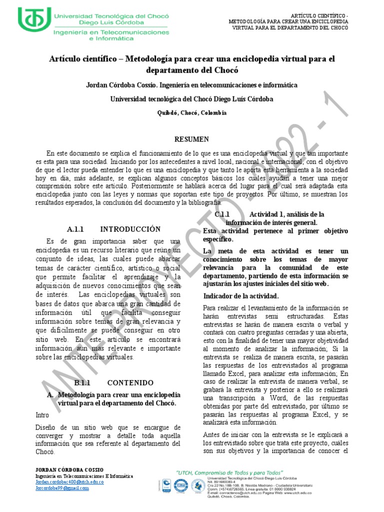 ARTÍCULO CIENTÍFICO - BORRADOR | PDF | Información | Bases de datos