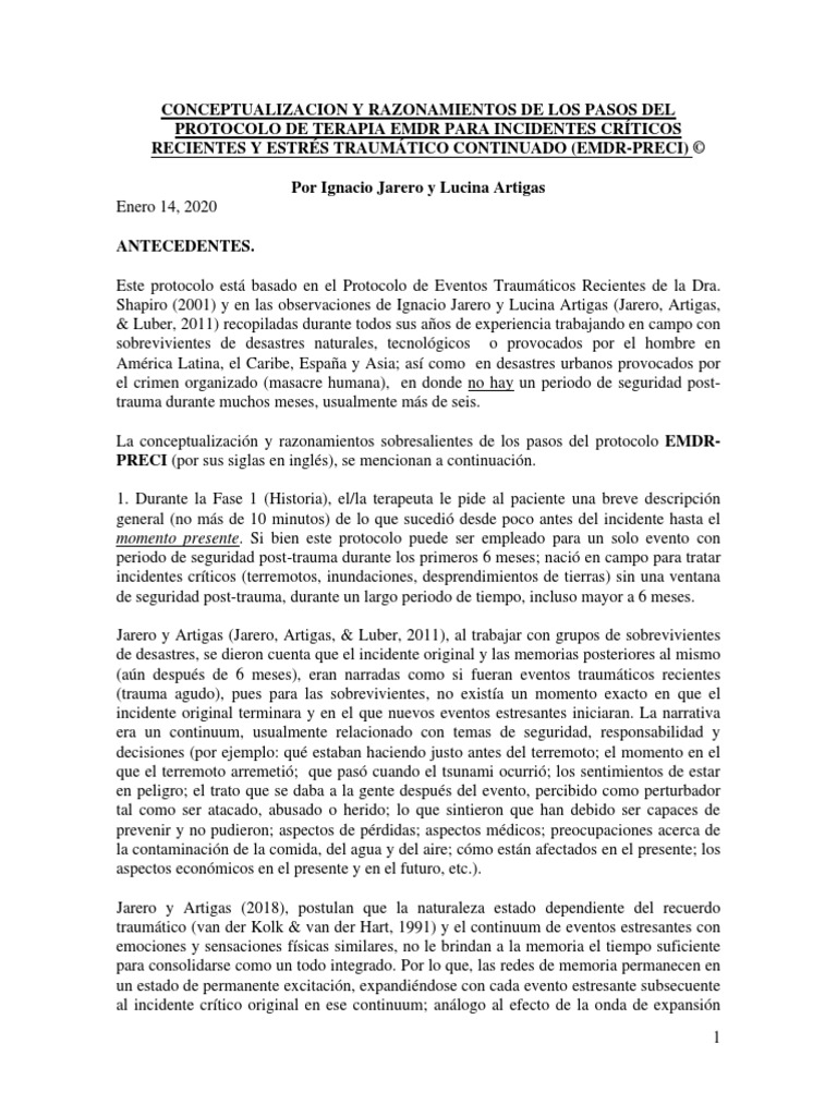 6 Conceptualización y Pasos Emdr-Preci-Enero 2020 | PDF