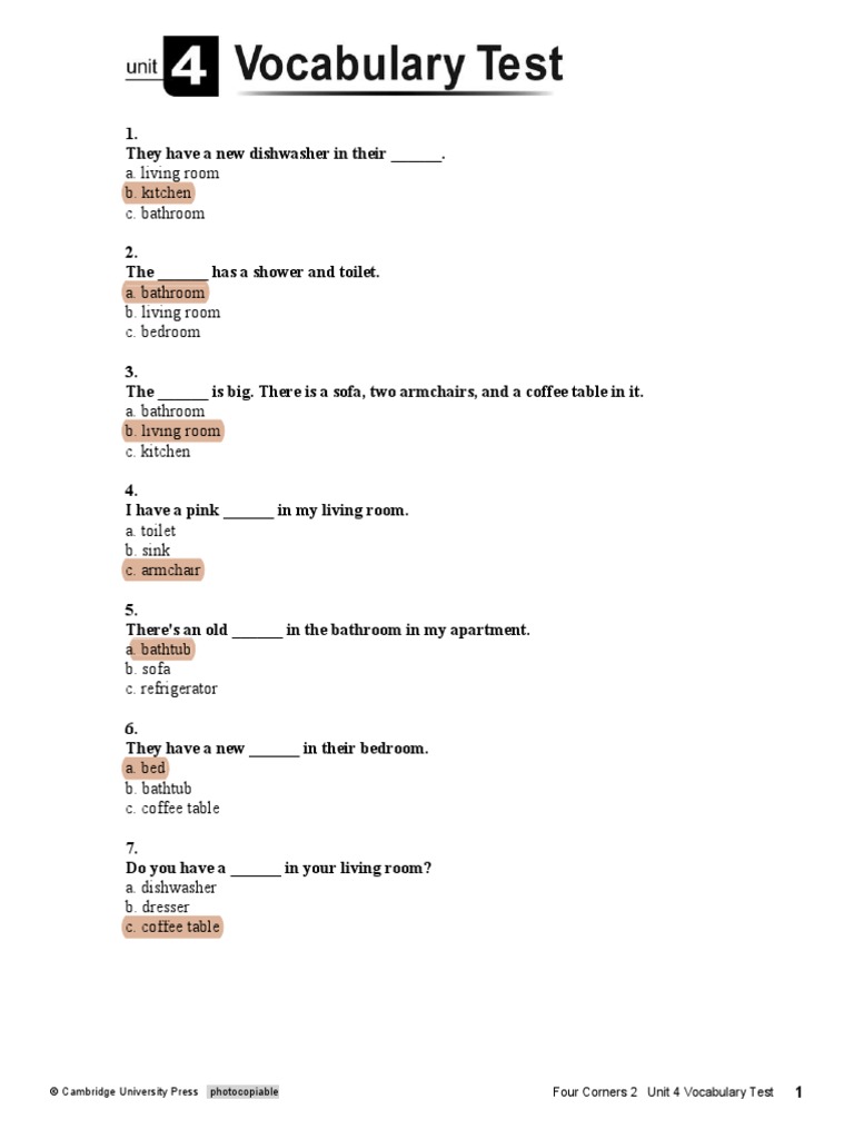 Unit4 Vocabulary-Test | PDF Unit4 Vocabulary-Test | PDF