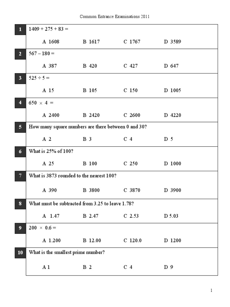 Mathematics 2011 | PDF