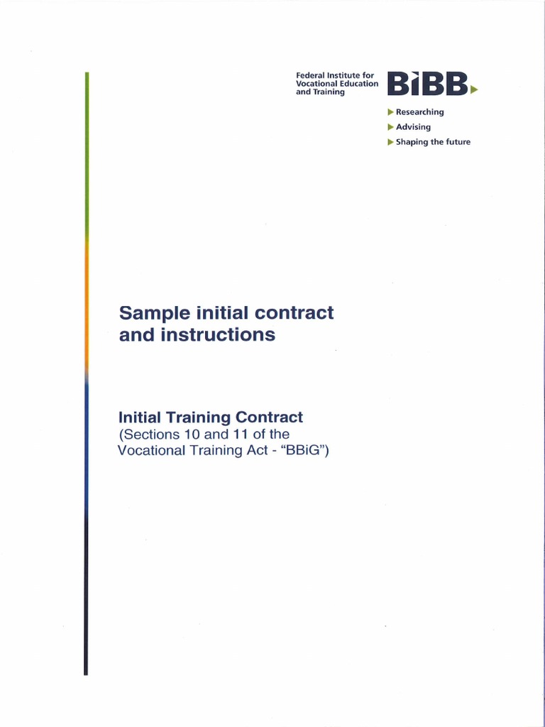 Apprenticeship Contract, German Sample | PDF