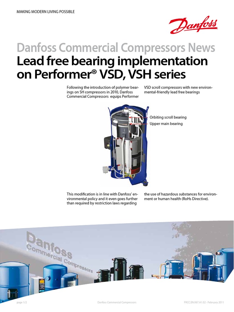 Danfoss Commercial Compressors News Lead Free Bearing ... | PDF
