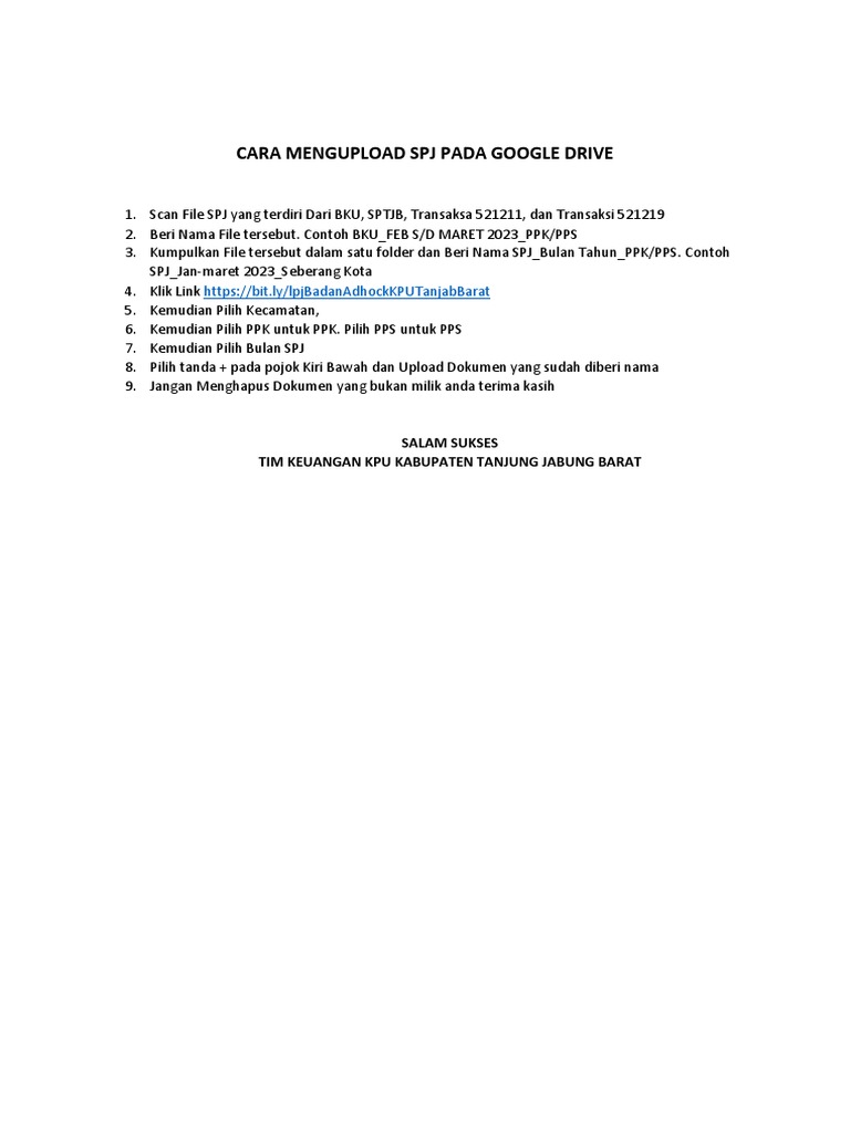 Tata Cara Upload SPJ Di Google Drive | PDF Tata Cara Upload SPJ Di Google Drive | PDF