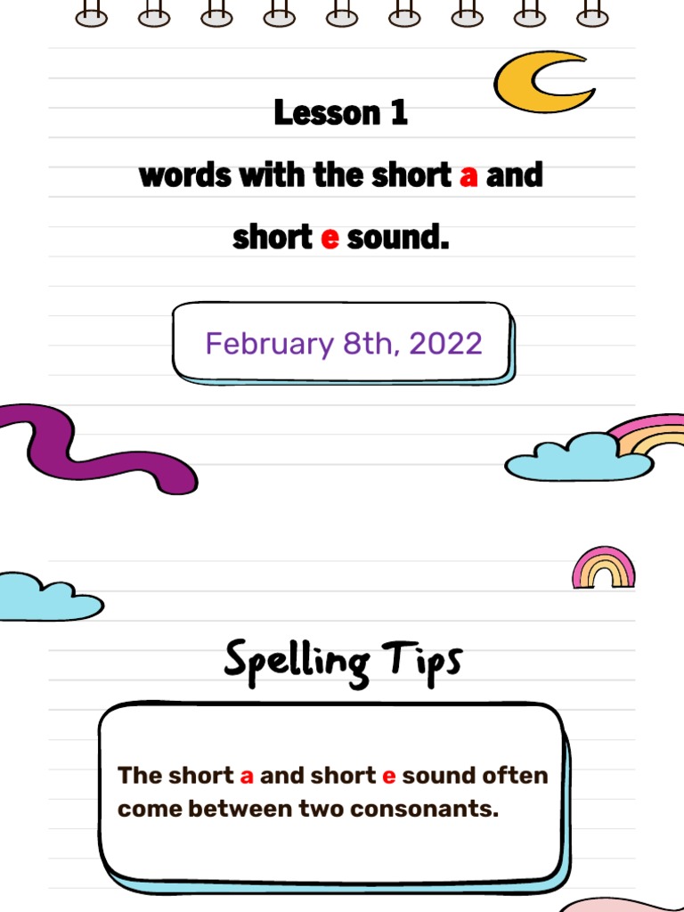 4th Spelling Lesson 1 February 7th To 11th | PDF