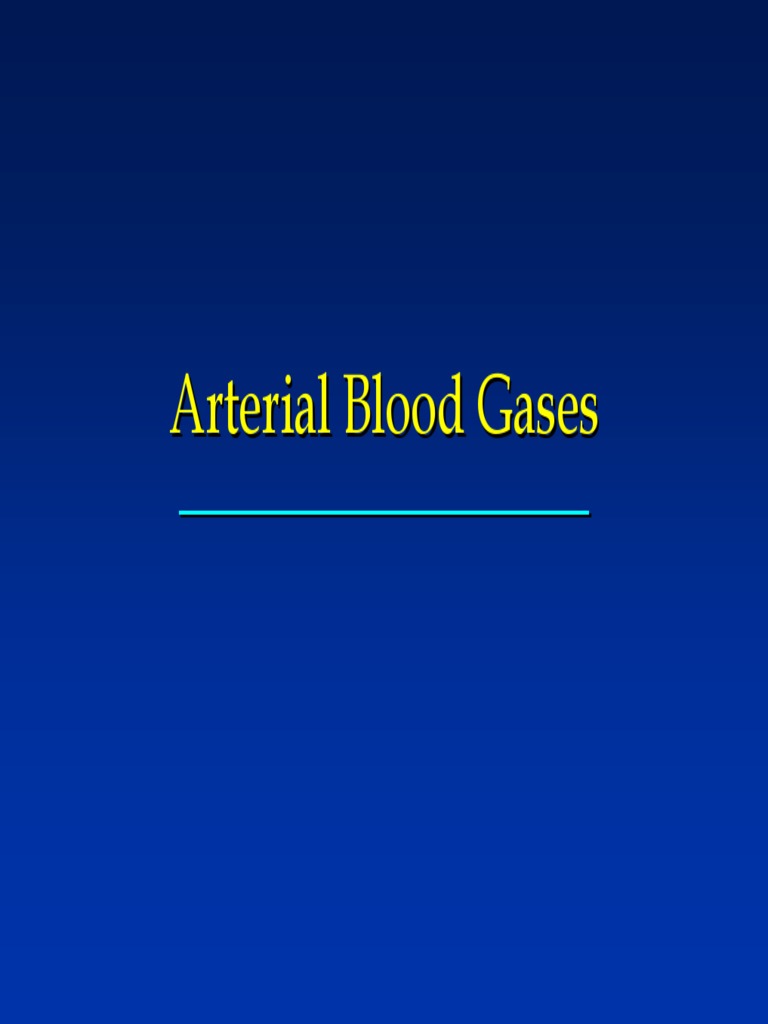 Arterial Blood Gases | PDF