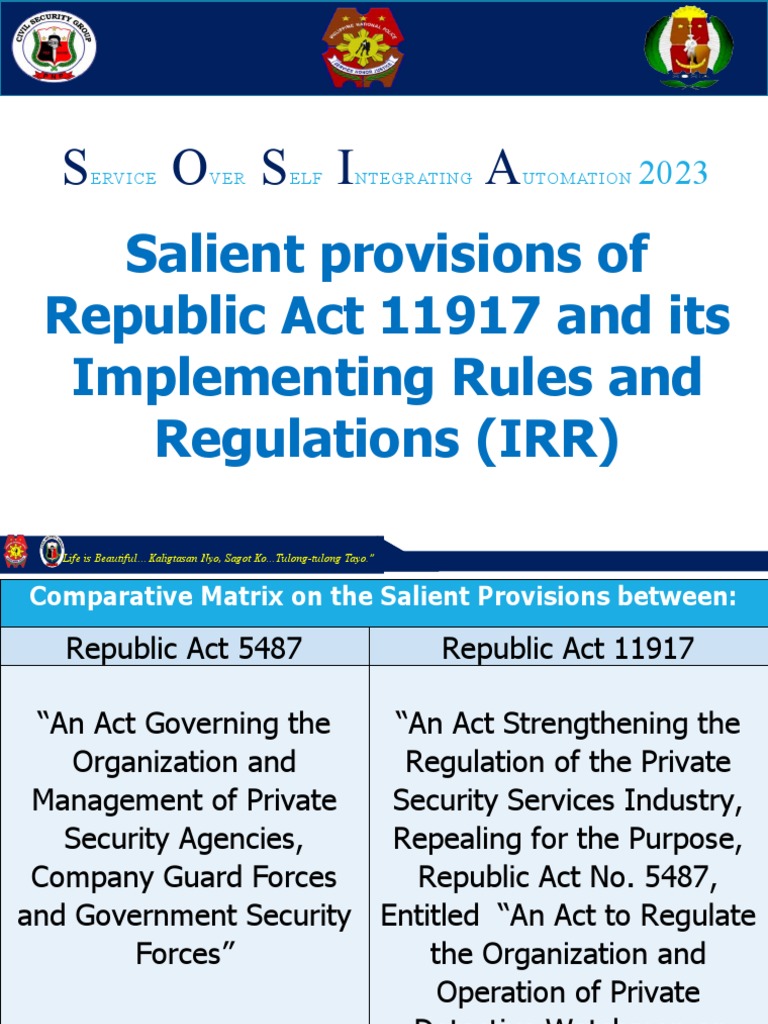 Summary of Republic Act 11917 | PDF | Security Guard | Government