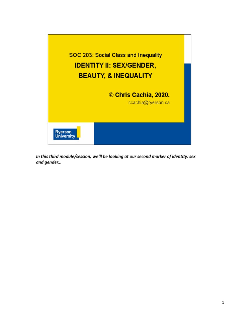 Csoc 203 - Session 3 | PDF | Feminism | Gender Studies