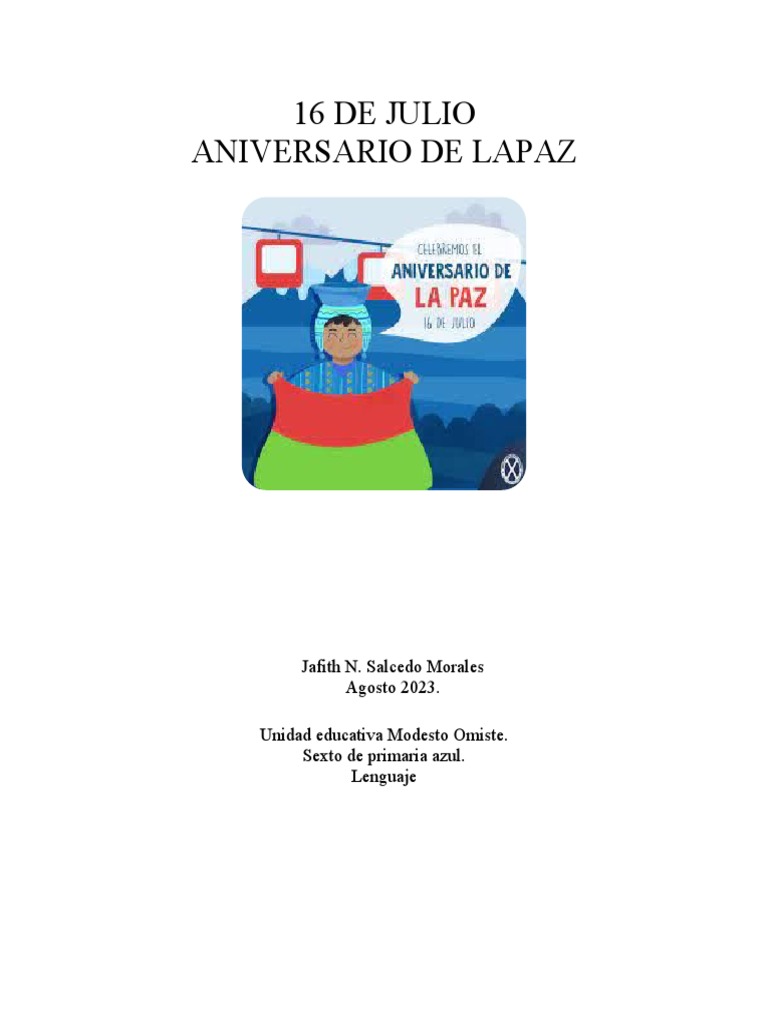 Aniversario de La Paz: Revolución 1809 | PDF