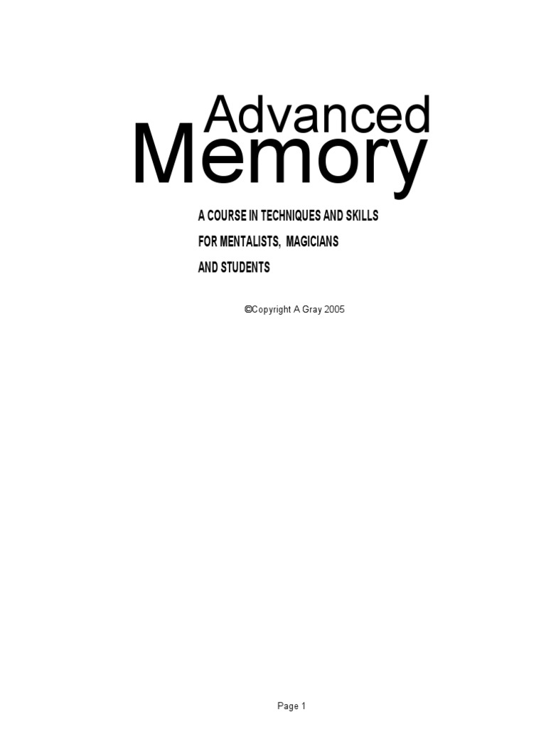Advanced Memory Techniques | PDF