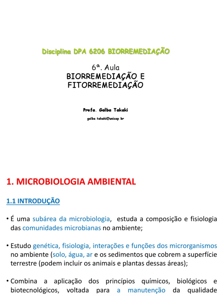 Aula 6 | PDF | Microrganismo | Microbiologia