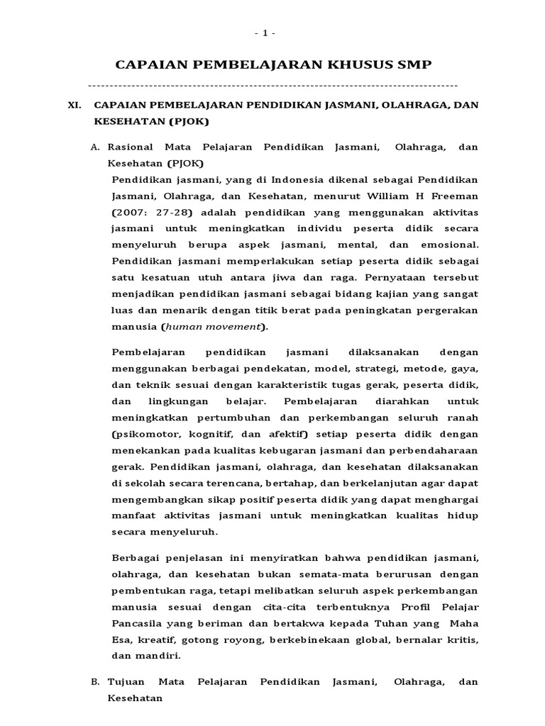 CP Pjok SMP | PDF