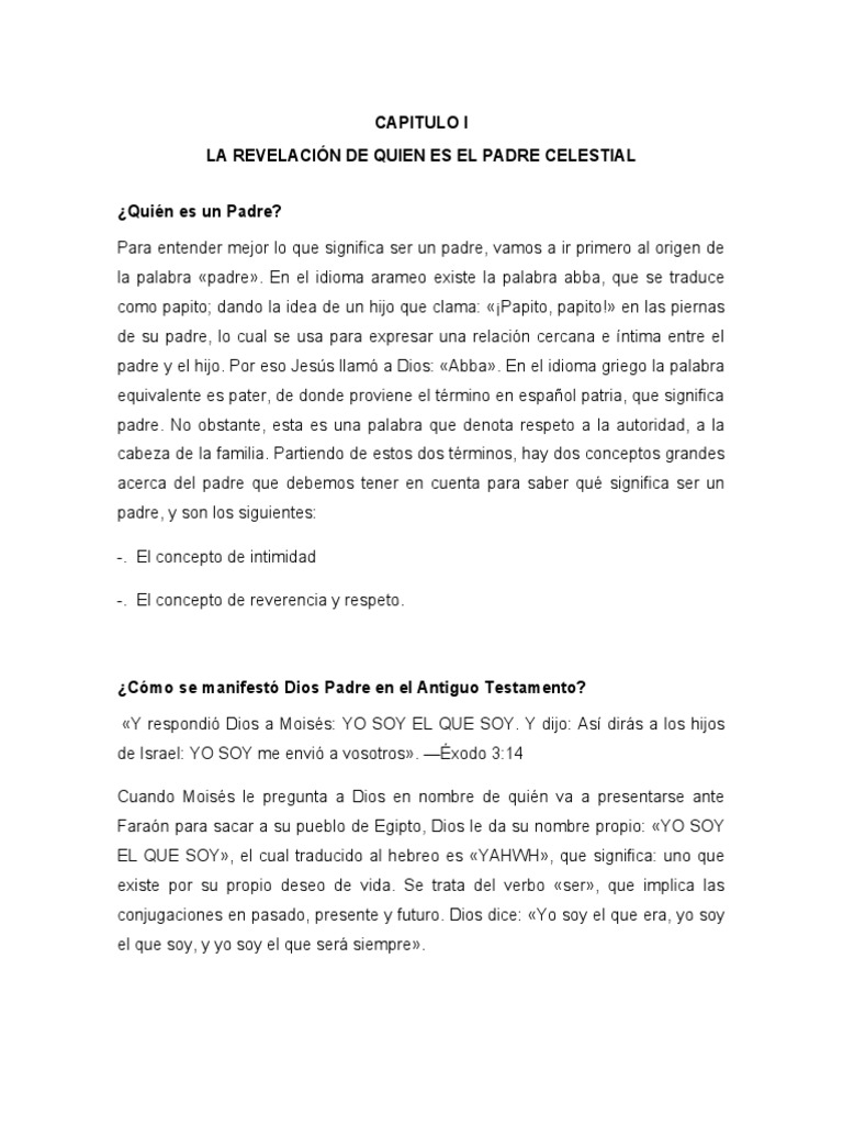 La Revelación de Quien Es El Padre Celestial | PDF | Jesús | espíritu Santo