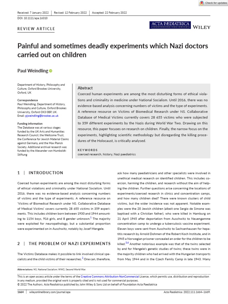 Nazi Child Experiments Exposed | PDF | Social Science | Religion & Spirituality