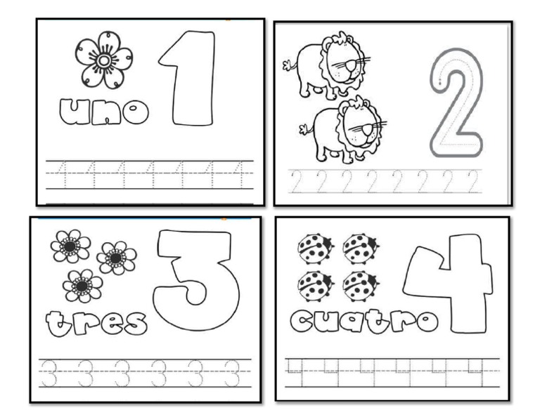 Ficha Repaso Numeros 1 - 2 - 3 - 4 | PDF