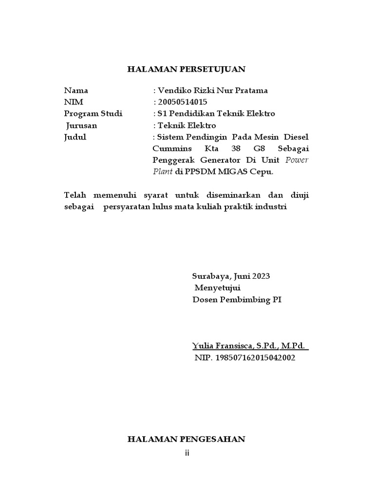 Sistem Pendingin Mesin Diesel di PPSDM | PDF | Sains & Matematika ...