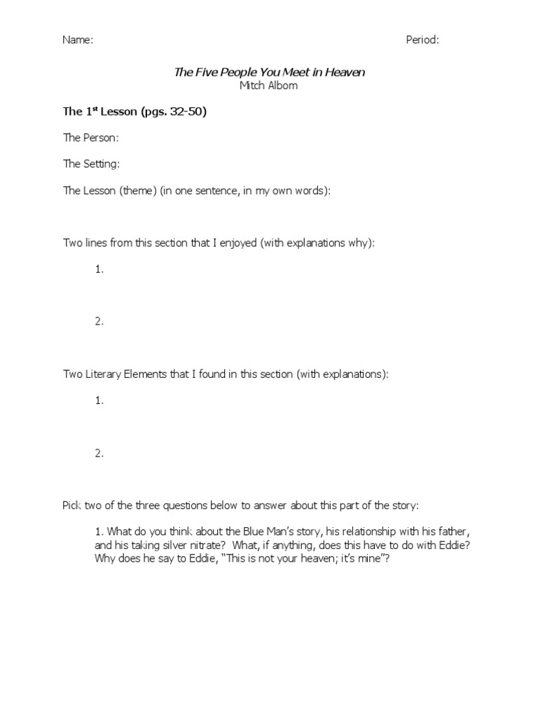 Lessons from "The Five People You Meet" | PDF