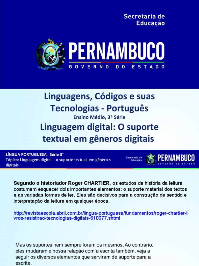 Linguagem Digital O Suporte Textual em Generos Digitais 1 | PDF