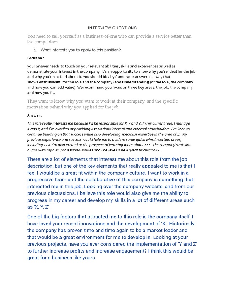 Interview Questions | PDF