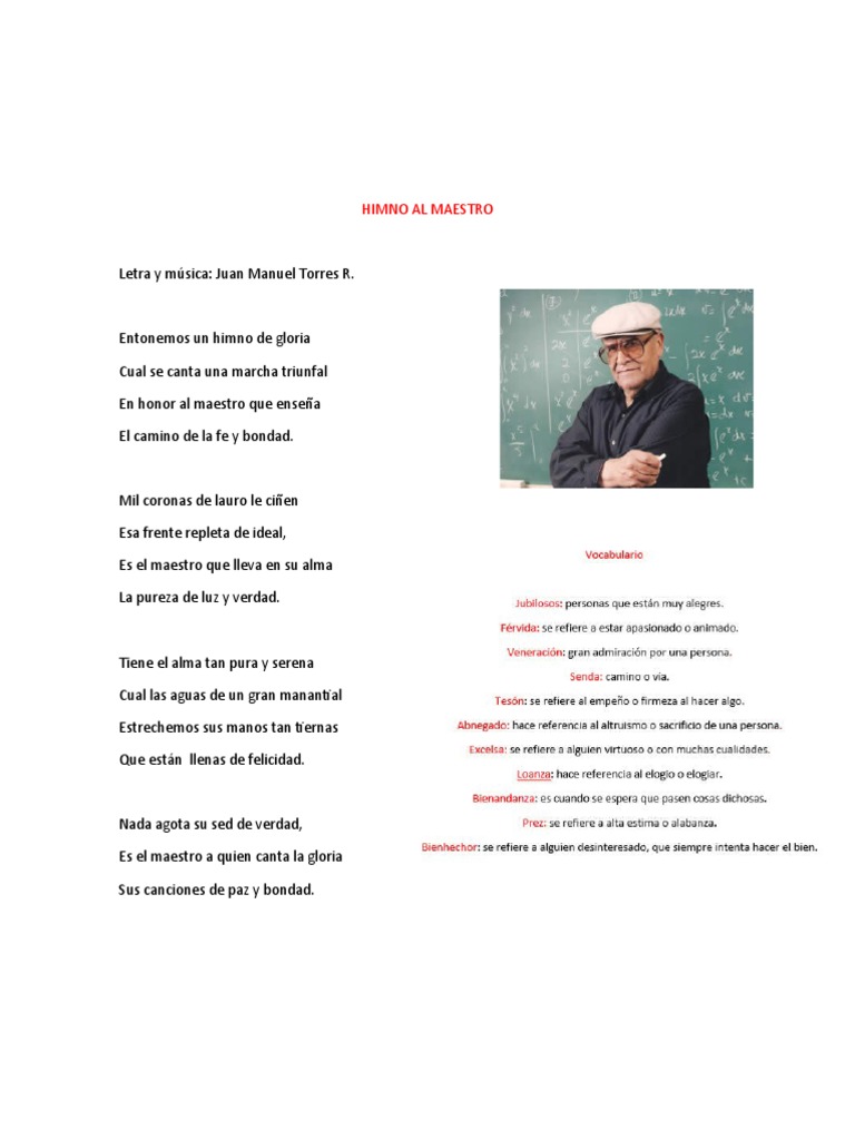 Himno Al Maestro | PDF