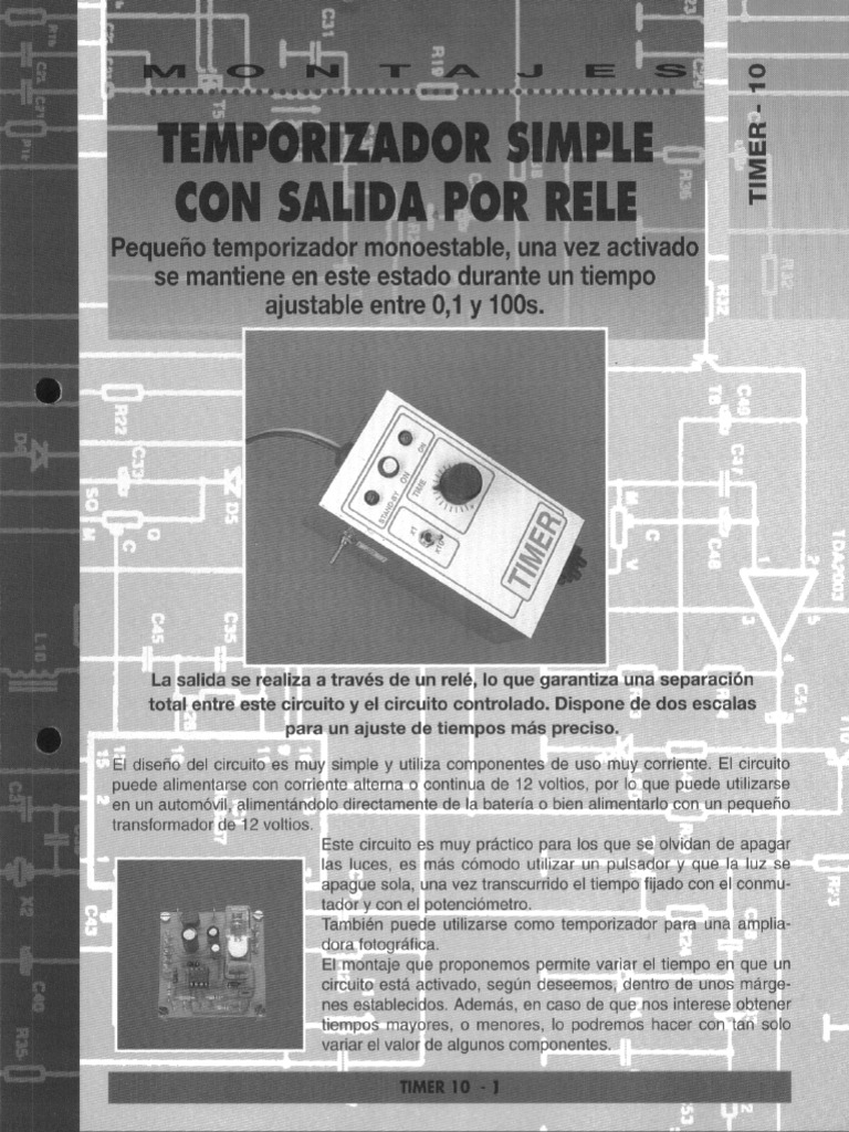 10 Temporizador Simple Con Salida Por Rele | PDF