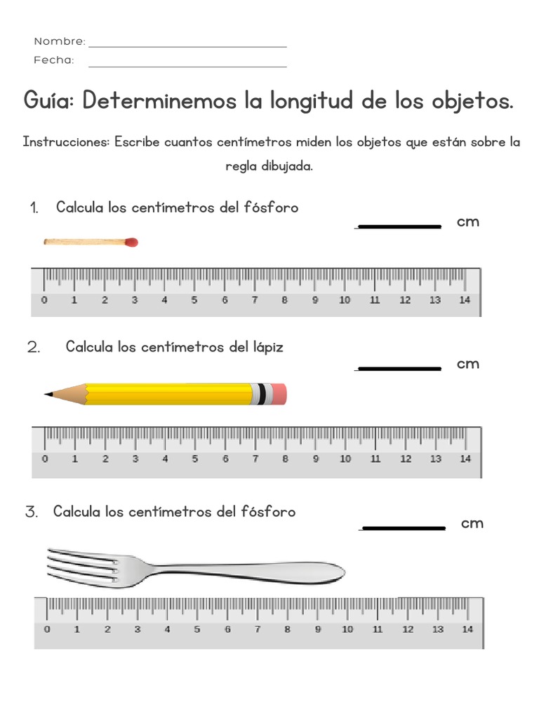 Guía Determinemos La Medida de Los Objetos Usando La Regla | PDF
