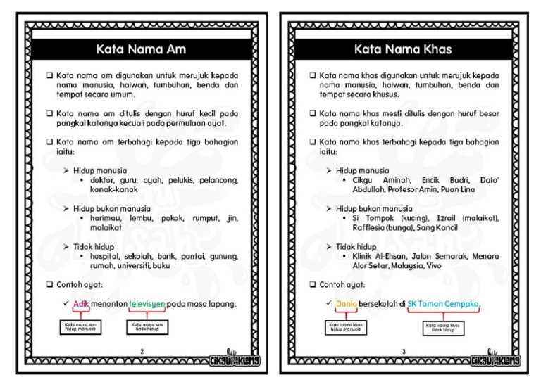 Nota Kata Nama Am Dan Kata Nama Khas | PDF